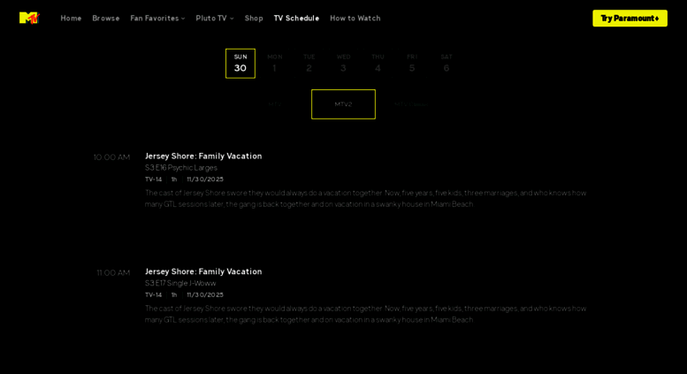 Access mtv2.com. TV Schedule | Shows, Episodes | MTV