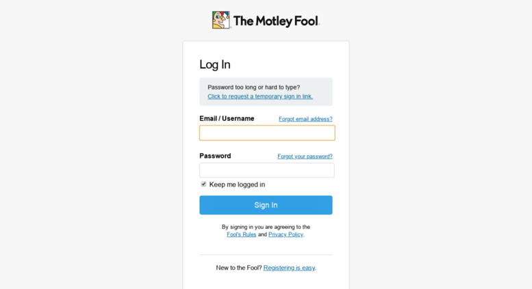 Access my.fool.com. Login | The Motley Fool