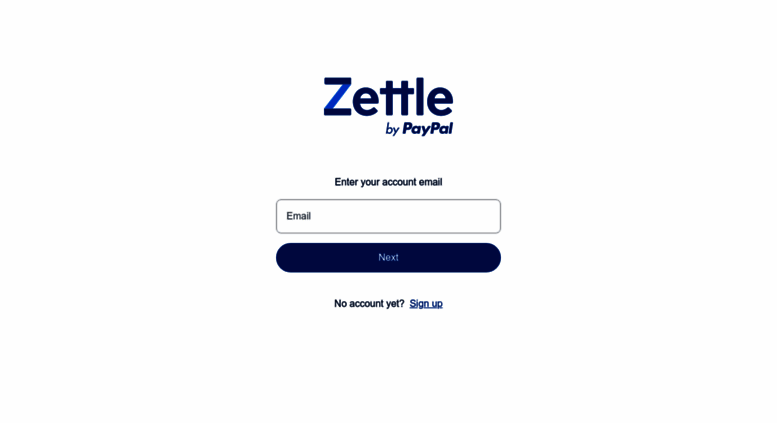 Access my.izettle.com. Sign in to your Zettle account