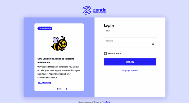 Access my.powerdiary.com. Log in | Power Diary