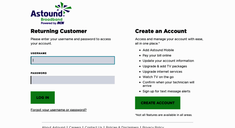 Access my.rcn.com. MyRCN | Login | Index