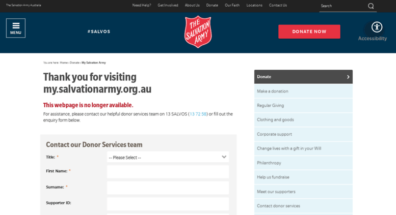 Access my.salvationarmy.org.au. Login - The Salvation Army