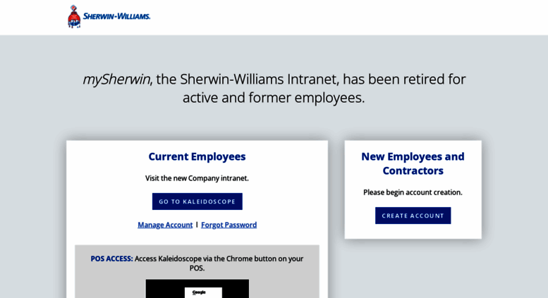 Access my.sherwin.com. Logout