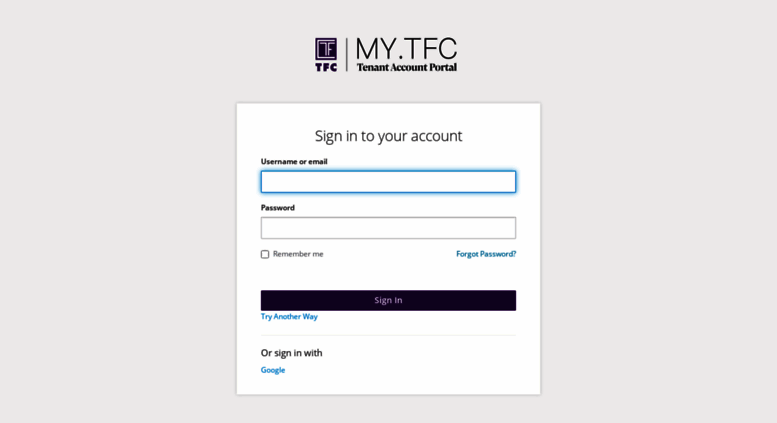 Access my.tfc.com. myTFC