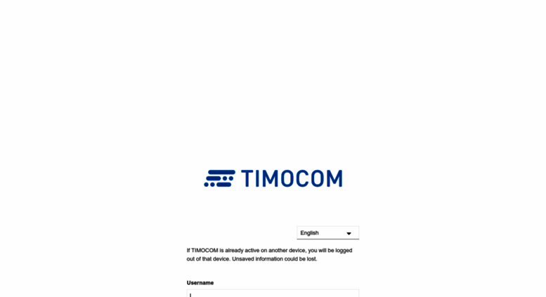 Access my.timocom.com. TIMOCOM