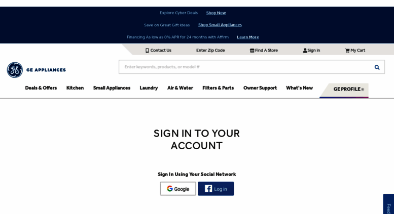 Access myaccount.geappliances.io. Account Sign In | GE Appliances