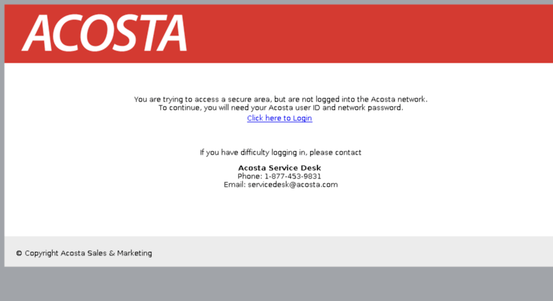 Access myacosta.acosta.com. Acosta Sales and Marketing