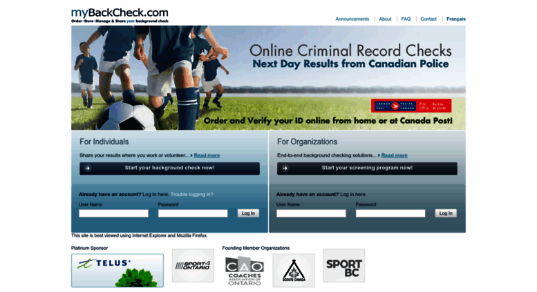 Access mybackcheck.com. Online Criminal Record Check | Canadian ...