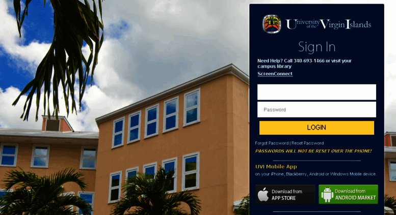 Access mycampus.uvi.edu. UVI Secure Login
