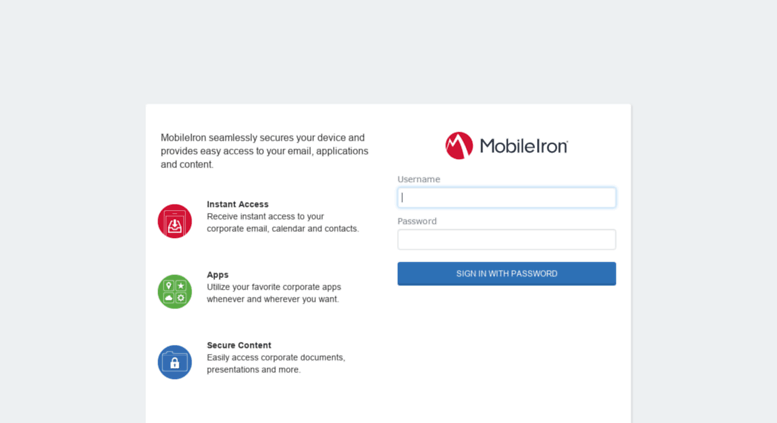 Access mydevice.pearson.com. MobileIron User Portal: Sign In