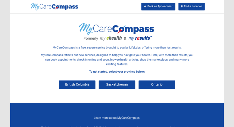 Access myehealth.ca. my ehealth