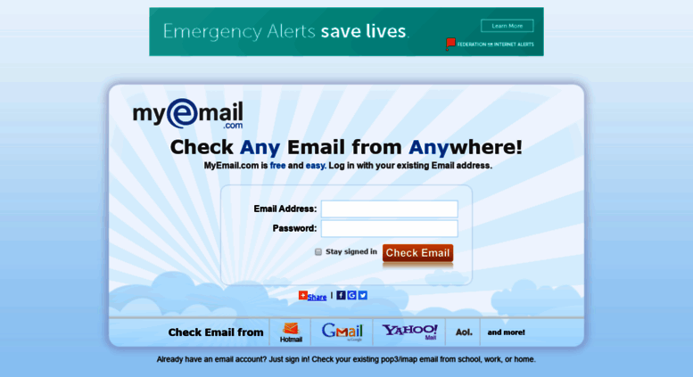 Access myemail.com. Check Email from Anywhere in the World for Free.