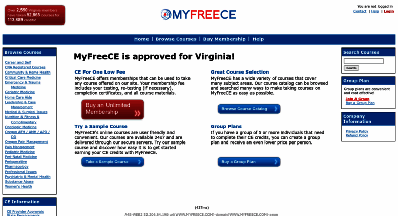 Access myfreece.com. MyFreeCE - Nursing CE - MyFreeCE