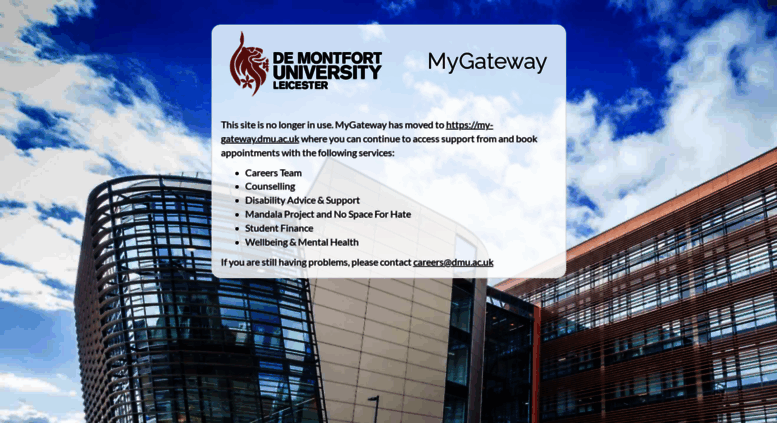 Access mygateway.dmu.ac.uk. MyGateway Login