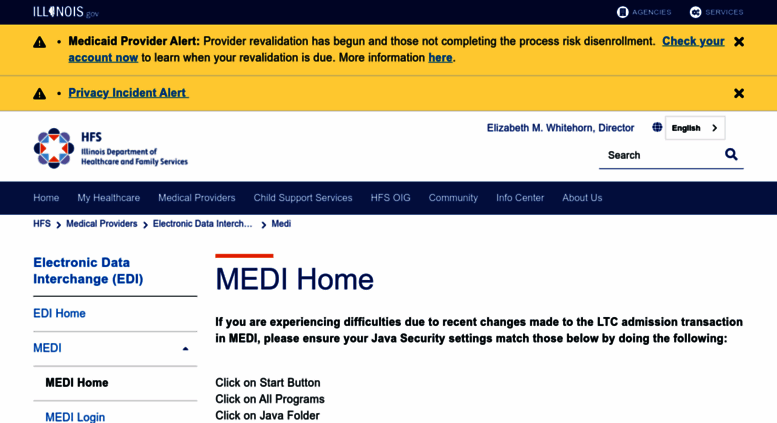Access myhfs.illinois.gov. MEDI Home
