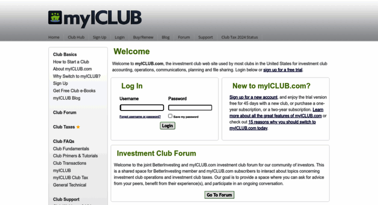 Access myiclub.com. myICLUB.com: Official Website for Investment Club Accounting from ICLUBcentral