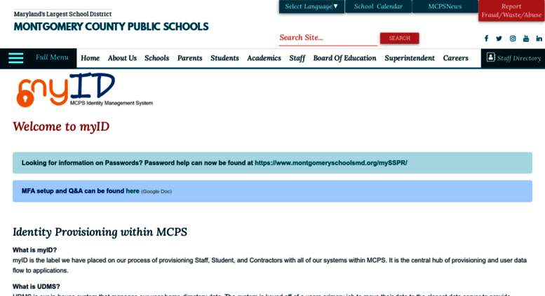 Access myid.mcpsmd.org. myID -Montgomery County Public Schools ...