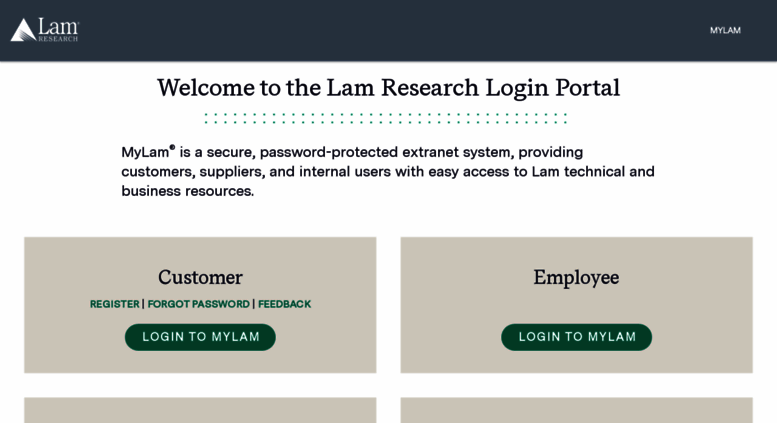 Access mylam.com. MyLam Login Portal | Lam Research