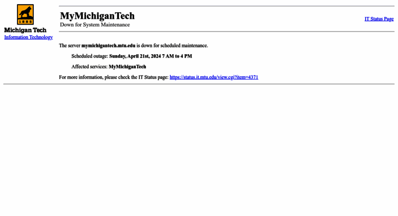 Access mymichigantech.mtu.edu. Michigan Tech Single Sign On