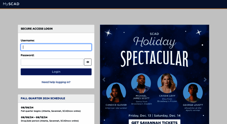 Access myscad.scad.edu. Redirecting to MySCAD at my.scad.edu...
