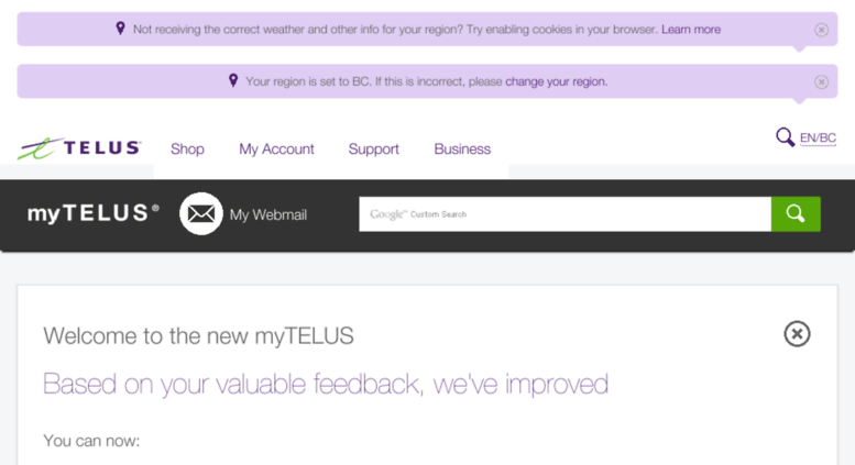 Access mytelus.telus.ca. myTELUS | home