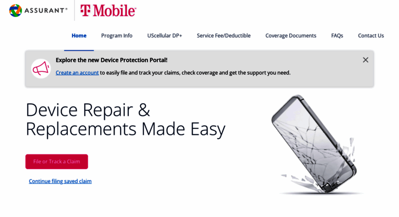 Access mytmoclaim.com. File or Track My Claim | T-Mobile | Assurant