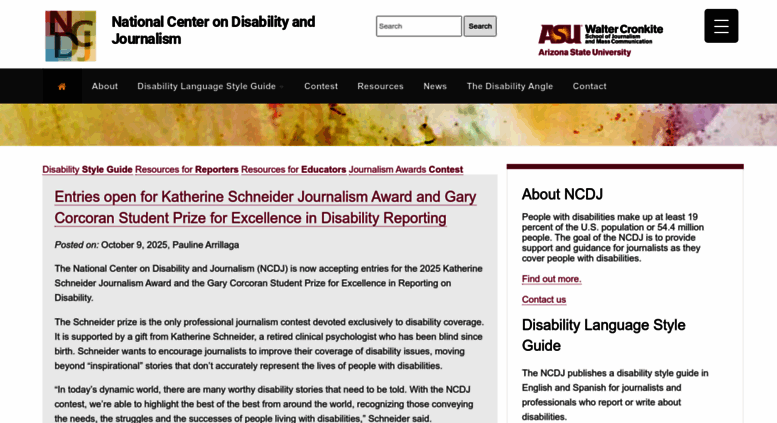 Access ncdj.org. National Center on Disability and Journalism | Walter ...