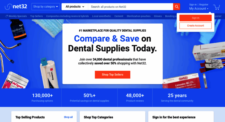 Access net32.com. Dental Supplies | Net32