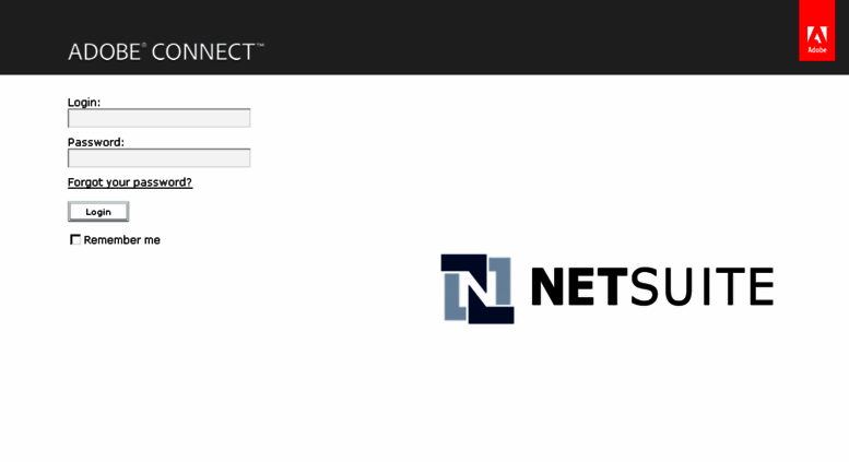 Access netsuite.adobeconnect.com. Adobe Connect Central Login
