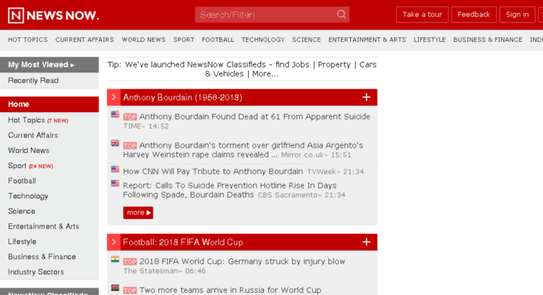 Access newsnow.net. NewsNow: The Independent News Discovery Platform