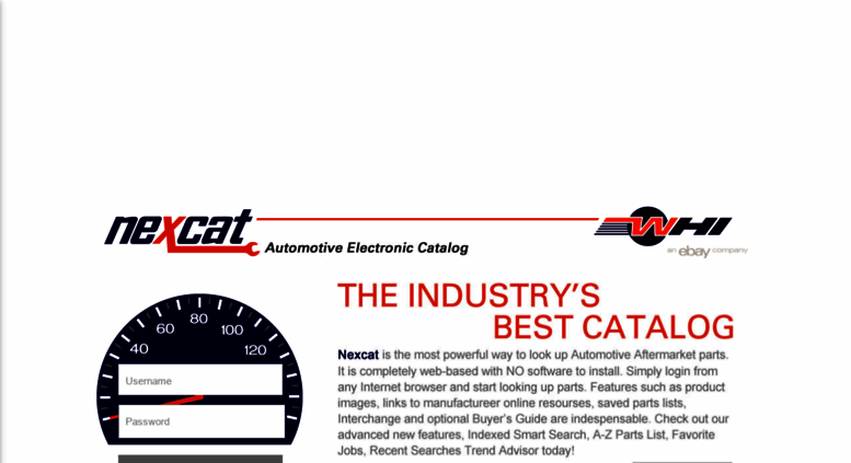 Access nexcat.com. Nexcat by WHI Solutions