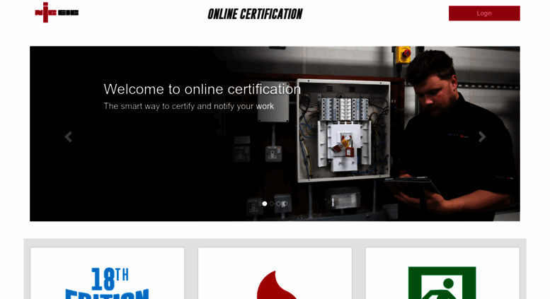 Access niceiconline.com. NICEIC Online Certification