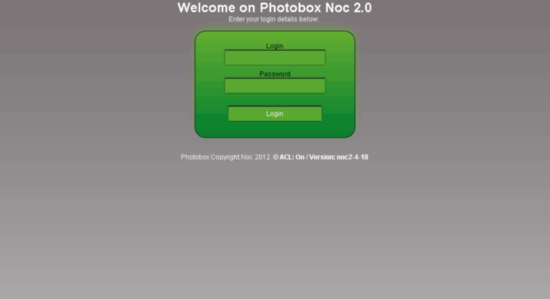 Access noc2.photobox.com. NOC 2.0 - Login
