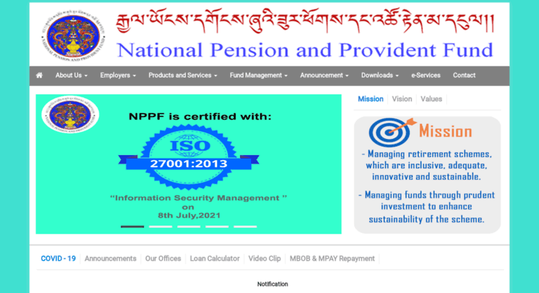 Access nppf.org.bt. National Pension & Provident Fund