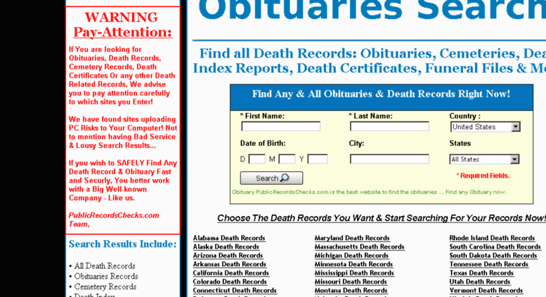 Access obituary.publicrecordschecks.com. Obituary.PublicRecordsChecks ...