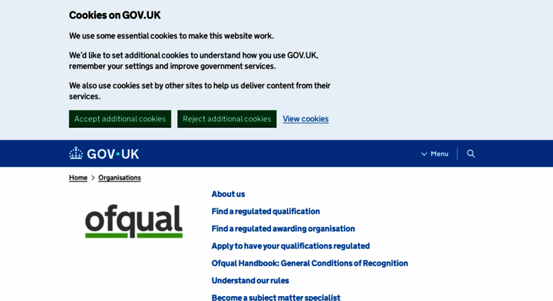 Access ofqual.gov.uk. Ofqual - GOV.UK