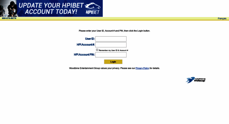 Access old.hpibet.com. HPIBet.com - Login
