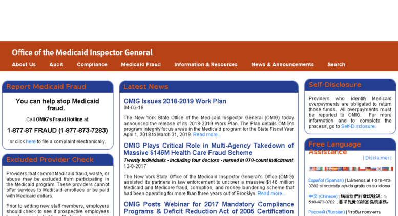 Access omig.state.ny.us. Home - New York State Office of the Medicaid ...