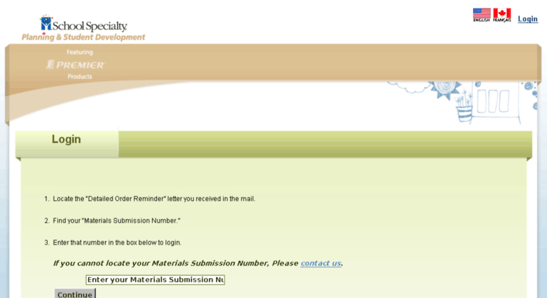 Access oms.schoolspecialty.com. My Website > Login