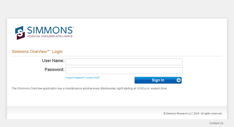 Access oneview.experian.com. Simmons OneView Login