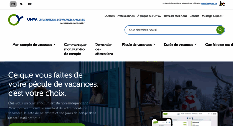 Access onva.fgov.be. Home - RJV - Rijksdienst voor Jaarlijkse Vakantie