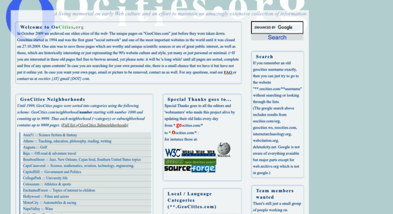 Access oocities.org. Geocities Archive Geocities Mirror / The 90s ...