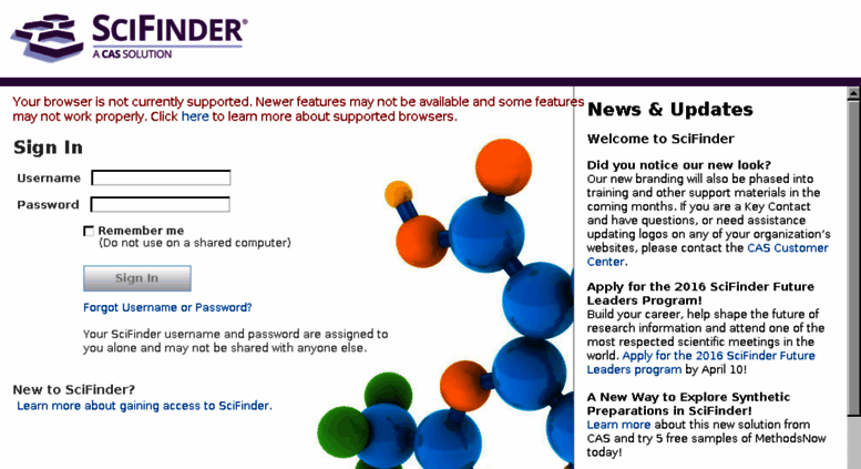 Access origin-scifinder.cas.org. SciFinder® Login