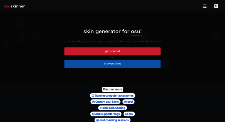 Access osuskinner.com. osu! Skin Generator - osuskinner