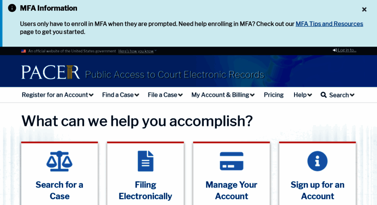 Access pacer.gov. Public Access to Court Electronic Records | PACER ...