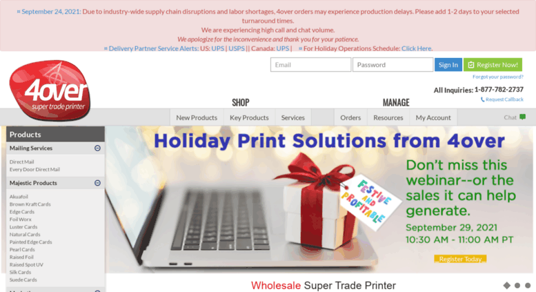 Access packaging.4over.com. 4over, LLC | Super Trade Printer