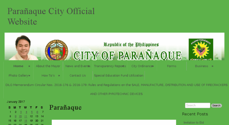 Access paranaque.gov.ph. Parañaque City Official Website