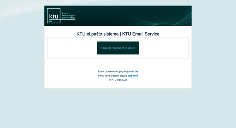 Access pastas.ktu.lt. Prisijungimas prie KTU el.pašto