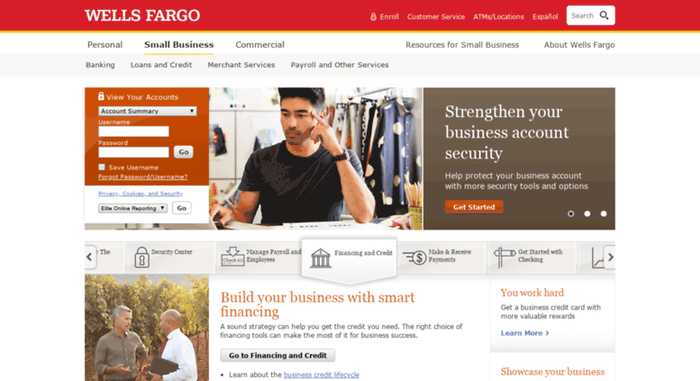 Access payroll.wellsfargo.com. Wells Fargo Small Business - Online and ...