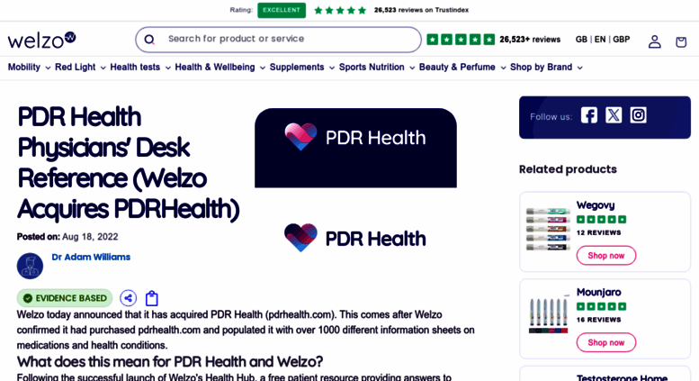 Access pdrhealth.com. PDR.Net